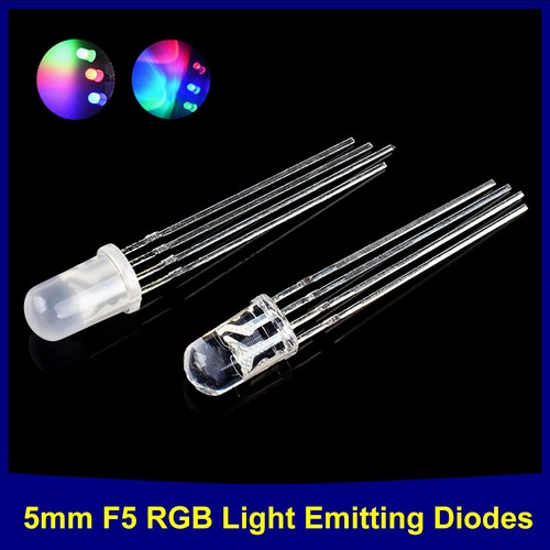 F5 5mm LED Light Emitting Diode RGB Diffused / Clear Len Ultra Bright 4 ...