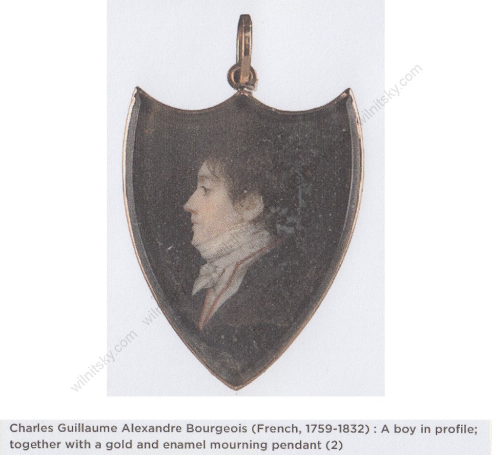 Charles Guillaume Alexandre Bourgeois (1759-1832)-Attrib "Male profile ...