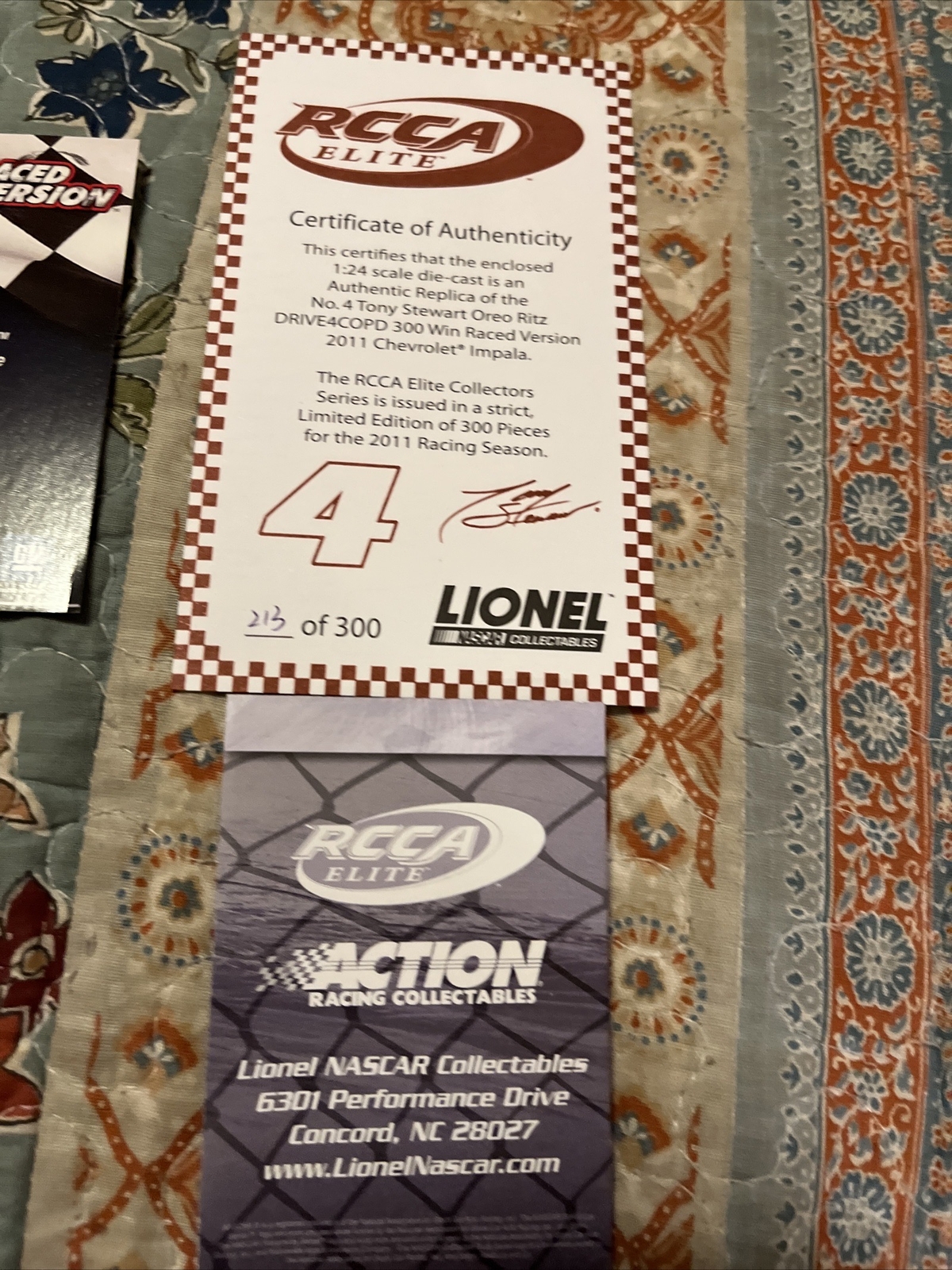 Tony Stewart 1/24 Elite Oreo #4 Daytona Win SN: 213/300 | eBay