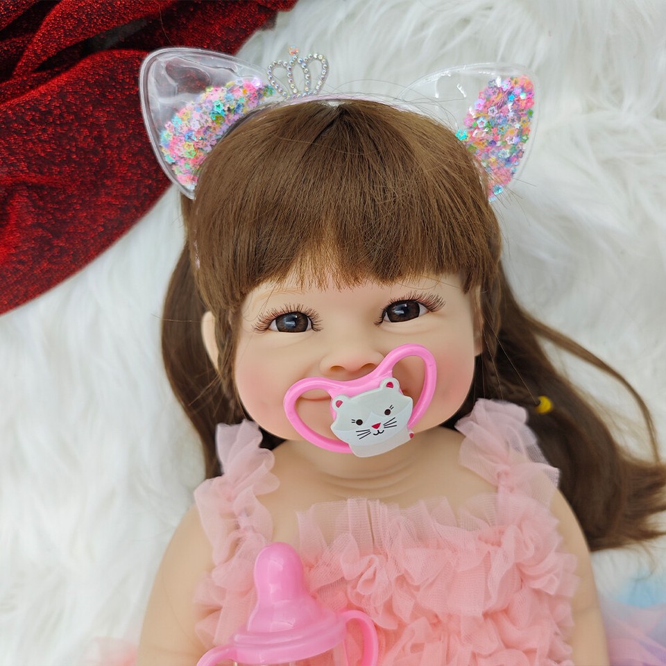22 inch Full Body Vinyl Reborn Doll Smiling Girl Princess Toddler ...