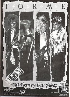 Bernie TORME Die Pretty Die Young UK magazine ADVERT/Poster/clipping ...