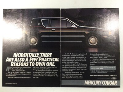 CougarAdv16 Advertisement 1984 Mercury Cougar 2 page 2 piece March 1984 ...