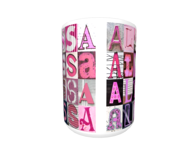 ALYSSA Coffee Mug / Cup featuring the name in photos of PINK sign ...