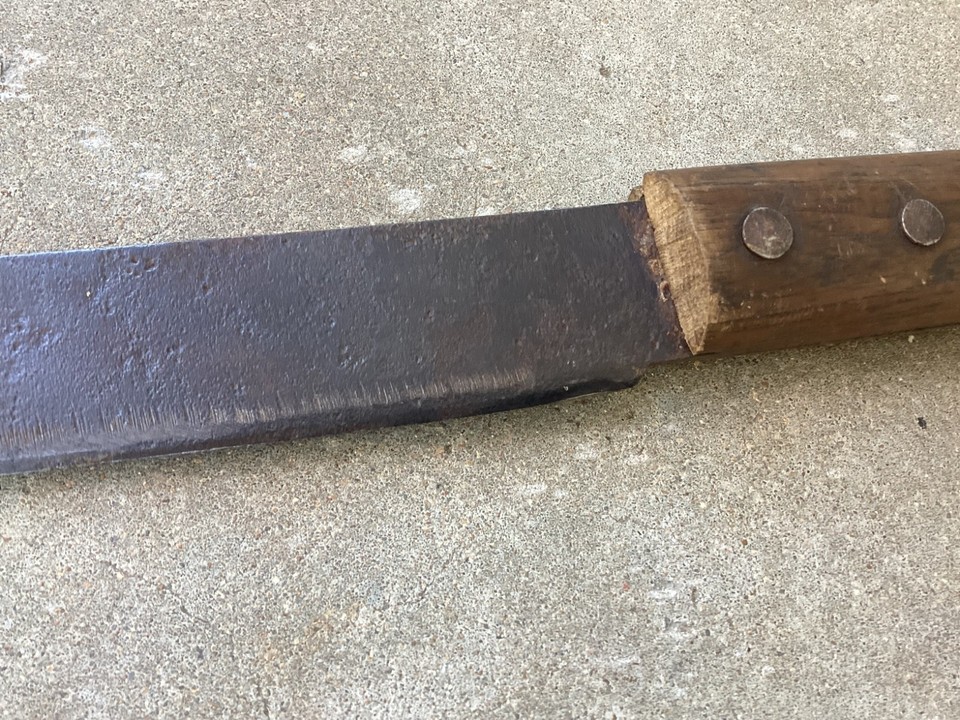 Antique wood handle hand forged long Knife 21-1/2” Long blade 17” long ...