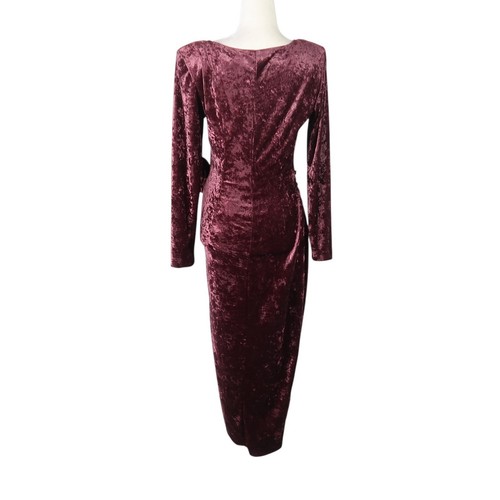 Vintage 90s All That Jazz Plum Burgundy Crushed Velvet Maxi Dress M | eBay