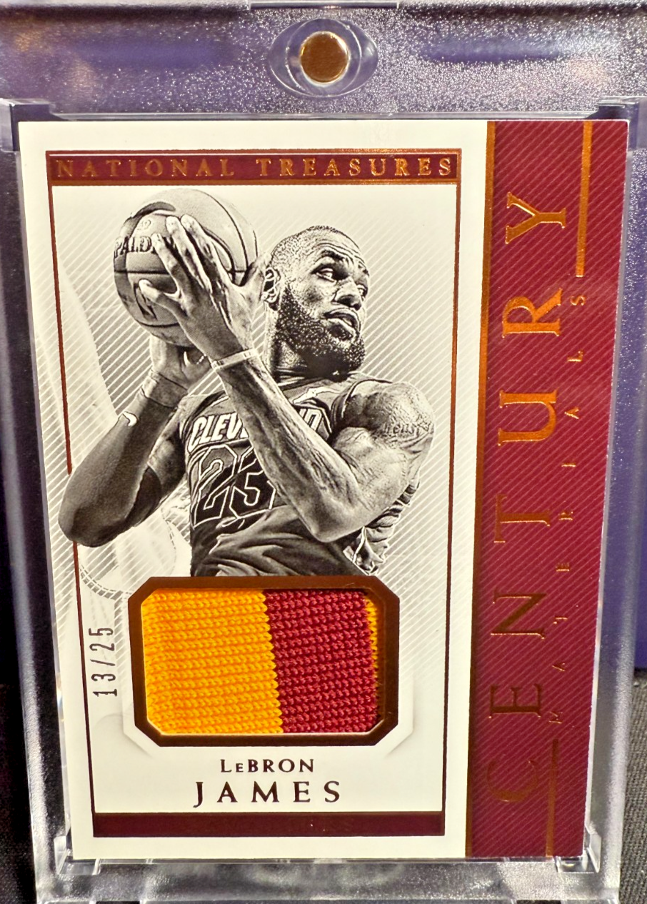 2017-18 Panini National Treasures LeBron James Century Jersey Patch #13 ...