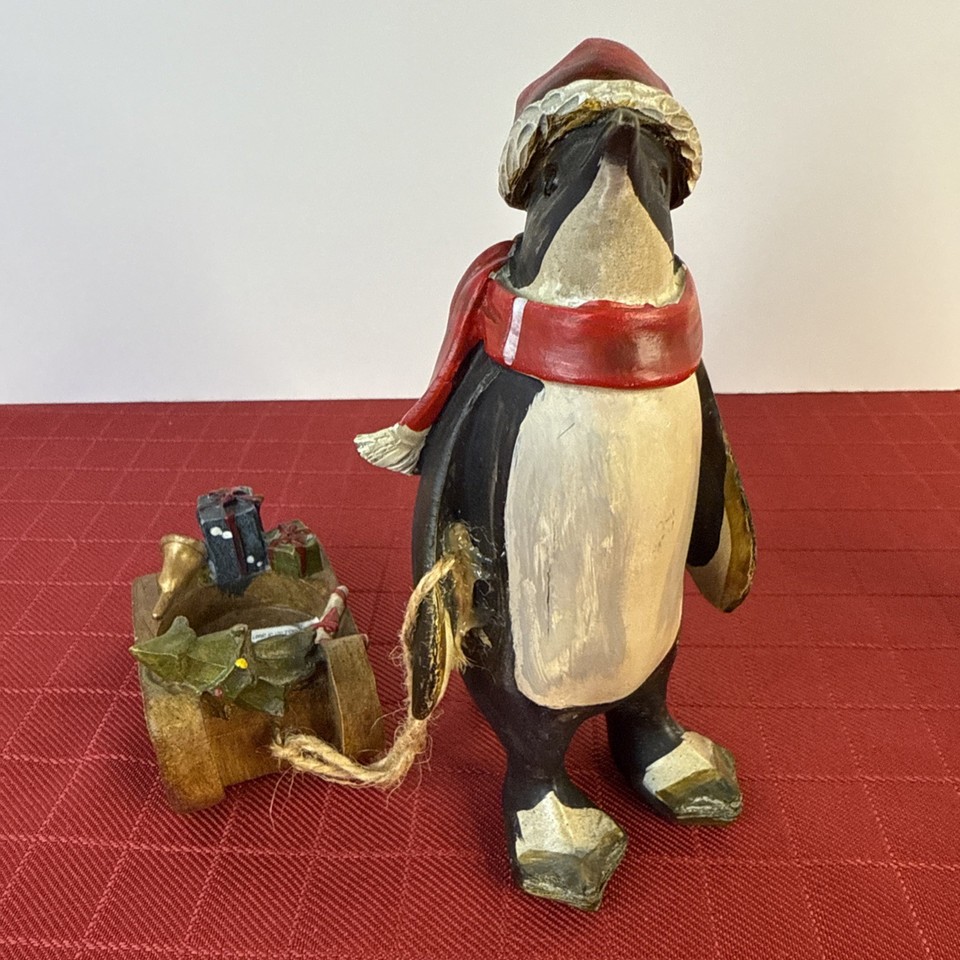 Tii Collections Pair Of Holiday Penguin Figurines w/ Santa Hat ...