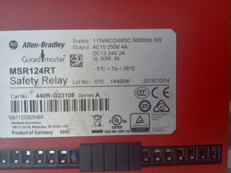 Allen Bradley Guardmaster MSR124RT 24V Safety Relay 440R-G23108 | eBay