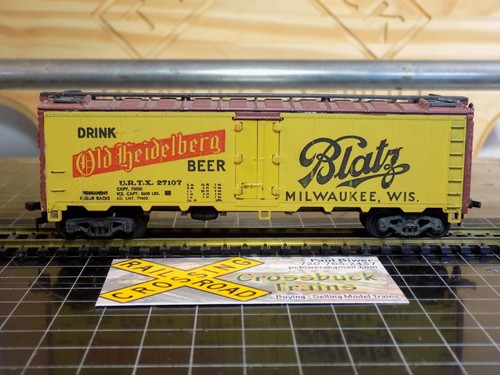 HO Athearn 40' steel reefer Blatz Old Heidelberg Beer bn roof URTX ...