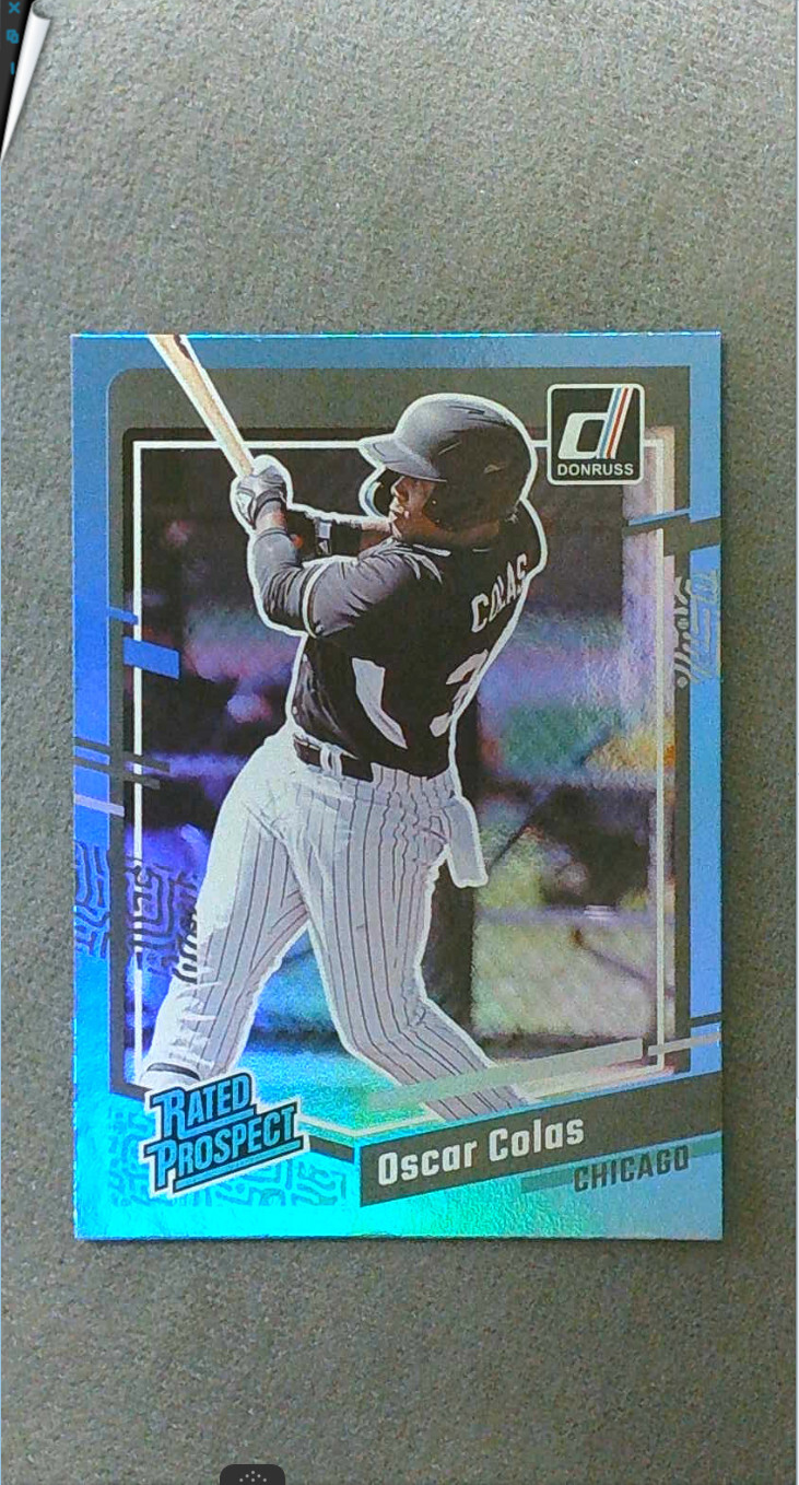 2023 Donruss Rated Prospect Carolina Blue Holo #66 Oscar Colas White ...