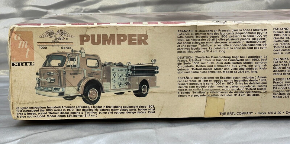 AMT ERTL 1/25 Model American LaFrance Pumper Red Fire Engine Truck ...