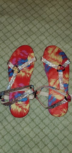 Women's multi color rhinestone Sandals-Size 11M | eBay