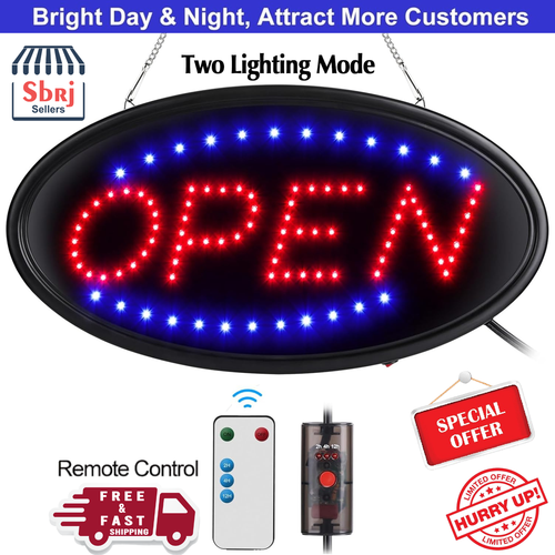 LED Open Sign with Remote Ultra Bright Electric Light Up Signs for ...