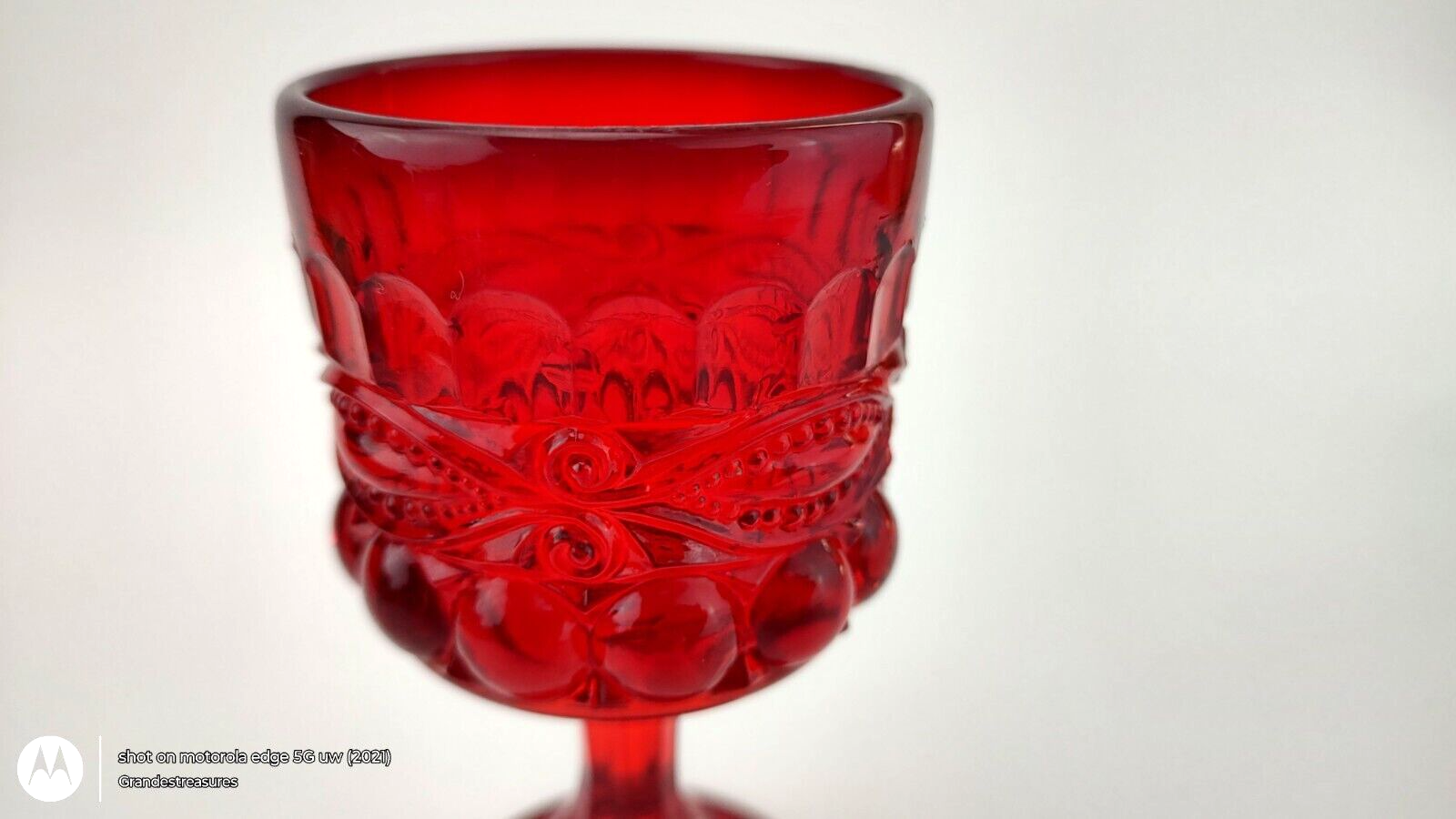 Vtg Mosser Glass Ruby Red Eye Winker 4.5 in. Cordial Glass L.G, Wright ...