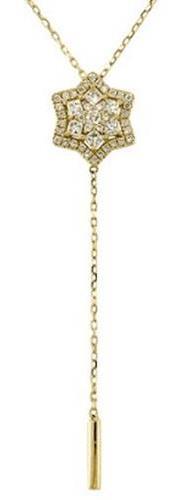ESTATE .60CT DIAMOND 14KT YELLOW GOLD ROUND & PRINCESS STAR LARIAT LOVE ...