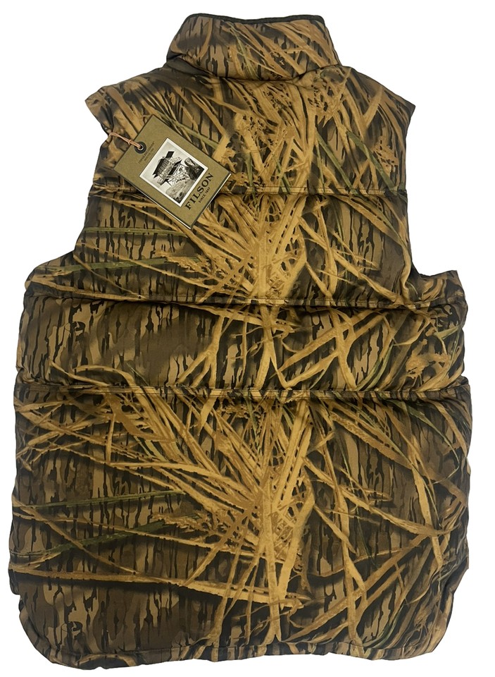 Filson x Mossy Oak Down Cruiser Vest 20085228 Camo Shadowgrass 650 Fill Waxed CC | eBay
