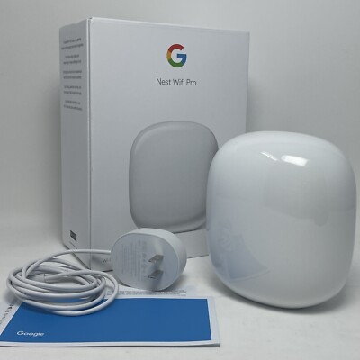 Google Nest WiFI Pro G6ZUC Snow AXE5400 Tri Band 6E Home Mesh Router ...
