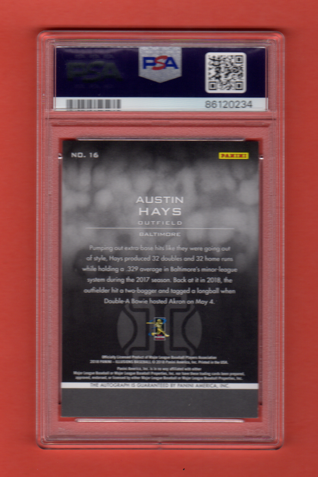 AUSTIN HAYS 2018 ILLUSIONS GOLD AUTOGRAPH ROOKIE RC AUTO # /25 NEW PSA ...