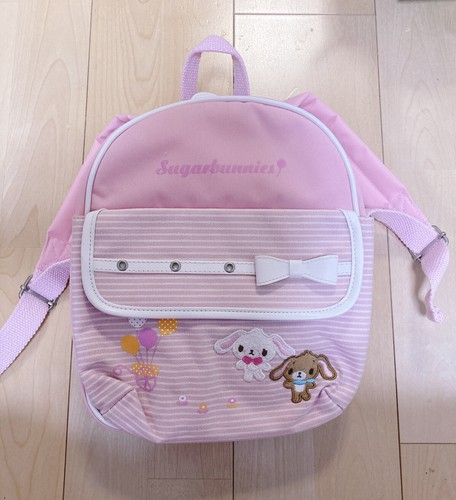 sanrio Sugar bunnies shirousa kurousa 26cm×23cm pink ribbon backpack ...