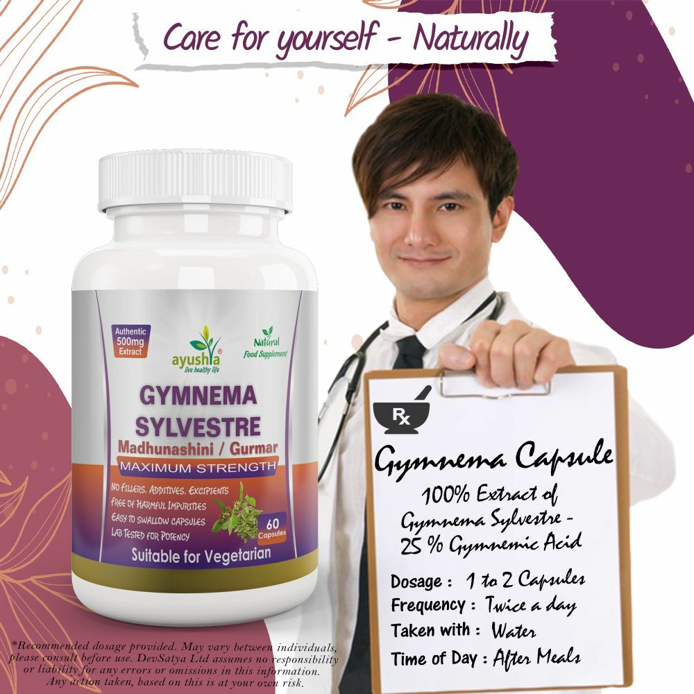 Gymnema Sylvestre (Gurmar) Capsule 500mg High Strength Vegan Capsule ...