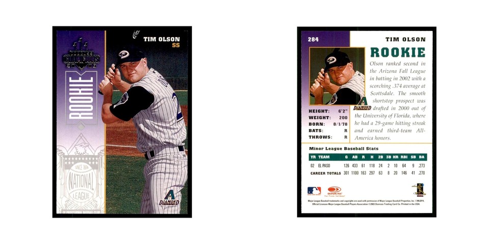 2003 Donruss Champions Tim Olson Baseball Cards #284 | eBay