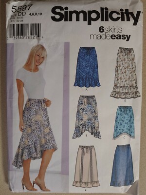 Simplicity Pattern 5597 Six Easy Skirts With Length Variations Sizes 4 ...