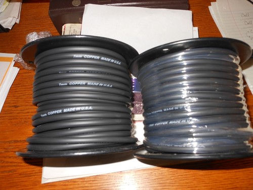 2 (two) ROLLS 100 FEET EA.=200' 7MM SPARK PLUG WIRE COPPER CORE~( MADE ...