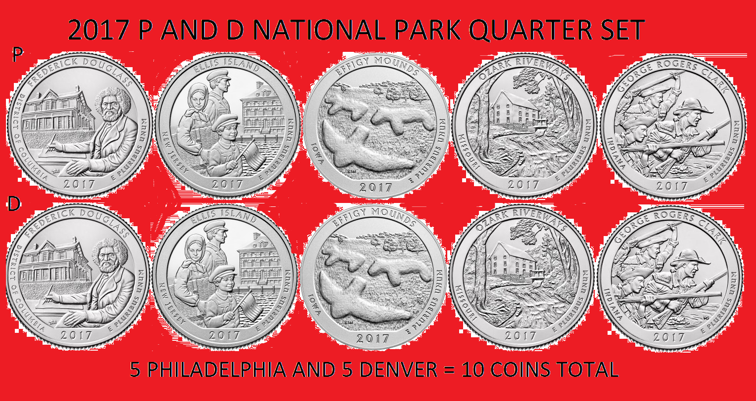 2017 America the Beautiful Quarter P & D 10 Coin Set UNC *ON HAND* | eBay