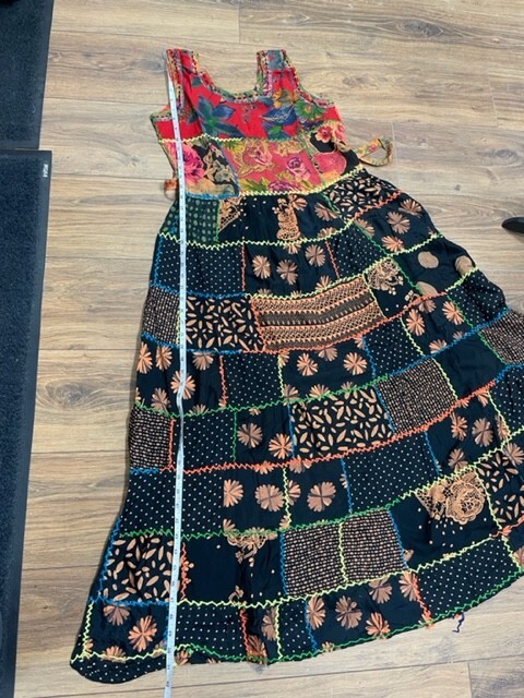 Patchwork Maxi Dress Women Hand Embroidered Boho Hippie Sleeveless One ...