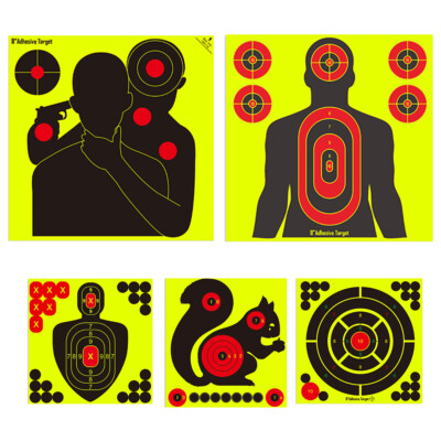 25pcs Self Adhesive Shooting Targets 8" inch Splatter Paper Fluorescent ...