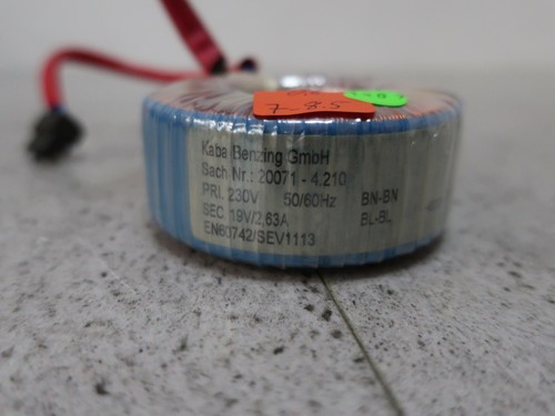 Kaba Benzing GmbH EN60742/SEV1113 Trafo Pri. 230V Sec. 19V/2,63A unused ...
