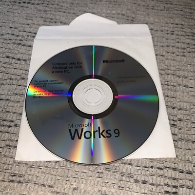 Microsoft Works 9 OEM Dell with Serial Key Installation CD | eBay