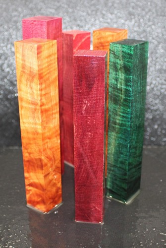 Stabilized Dyed Turning Pen Blocks/Maple/Walnut (SP318) 6Pc | eBay