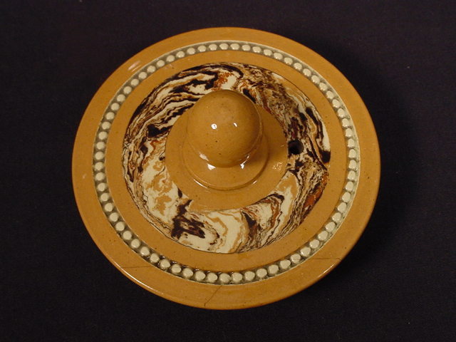 VERY RARE c1800 AGATE DECORATED TEAPOT with LID MOCHA MOCHAWARE YELLOW ...