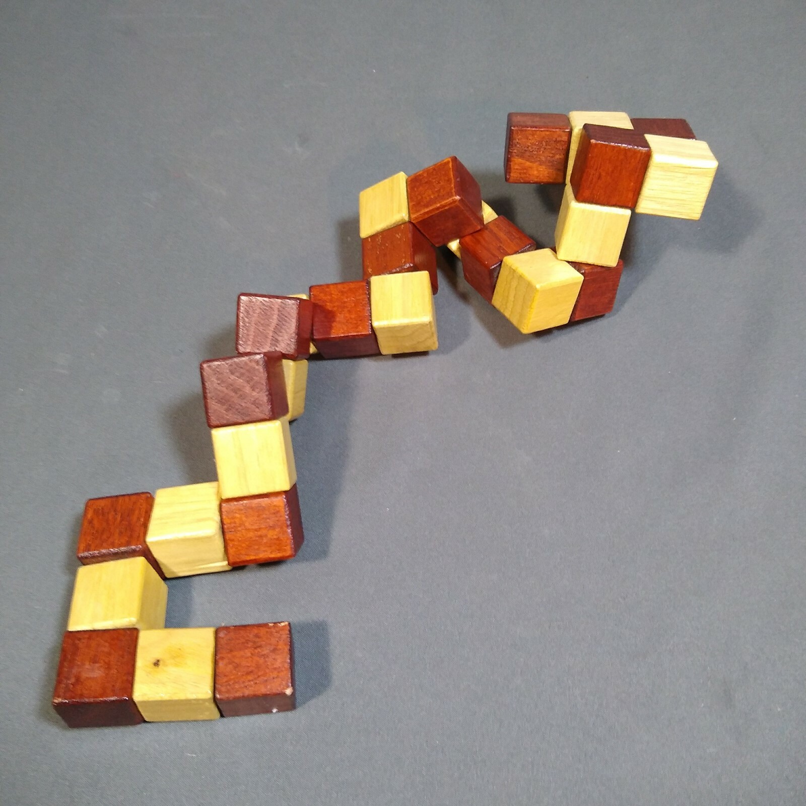Wooden Cube Interlocking Puzzle 27 Square Blocks Undone Brain Teaser ...