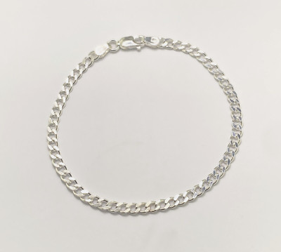 3 mm Wide Curb Chain Link Sterling Silver Bracelet | eBay