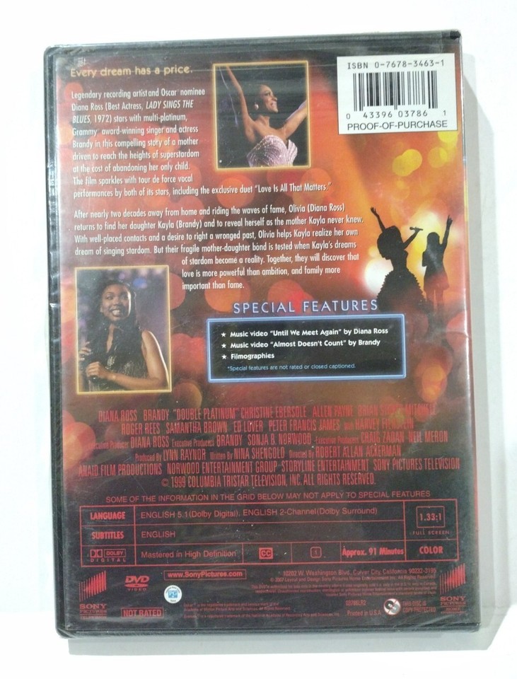 Double Platinum DVD Diana Ross Brandy Sealed 43396037861| eBay