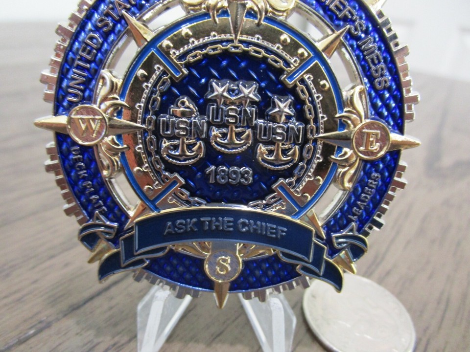 Navy Chiefs Goat Locker Chosen Few CPO USN Compass Challenge Coin | eBay