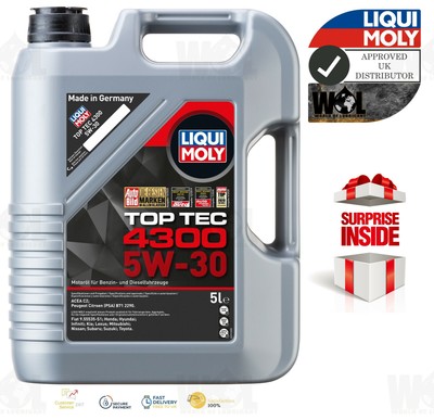 Fully Synthetic 5W-30 All-Year Engine Oil ACEA C2 Top Tec 4300 Liqui ...