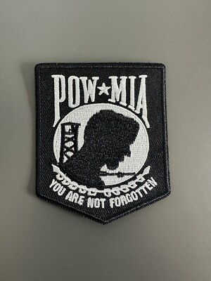 POW-MIA PATCH VIETNAM WAR embroidered iron/Sew on BLACK military ...
