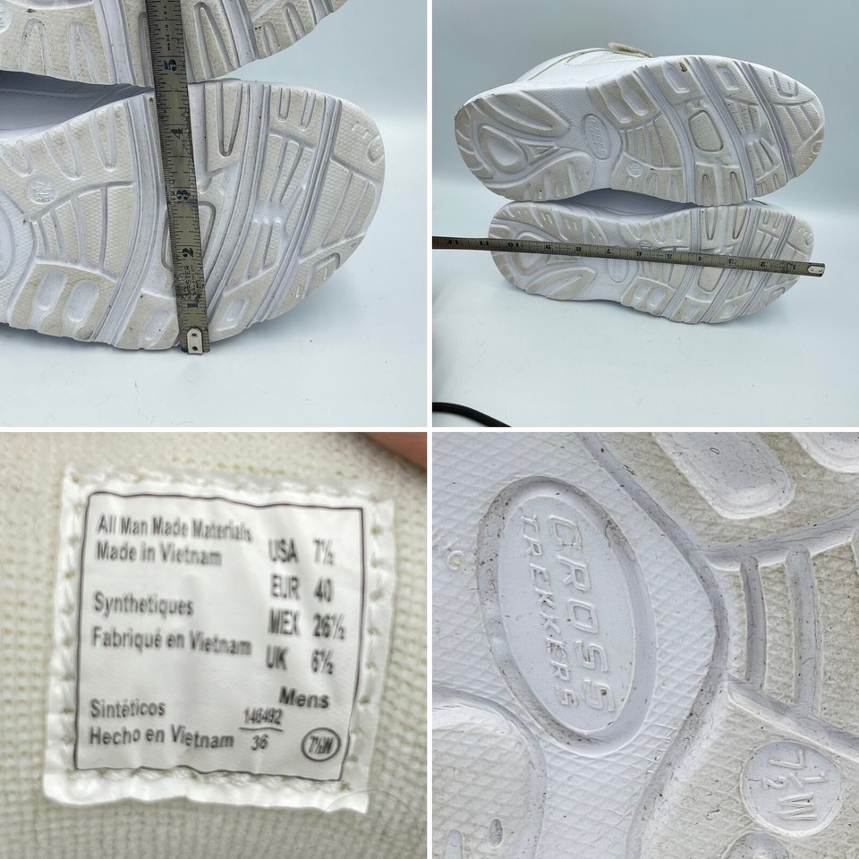 CROSS TREKKERS White Mens sz 7.5W Shoes Double Strap hook and loop ...