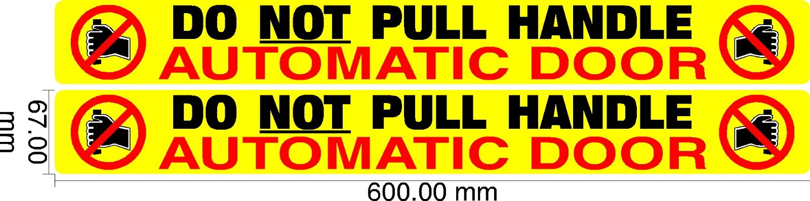 Automatic Door, Do Not Pull Handle - Taxis / Private Hire S/Adhesive ...