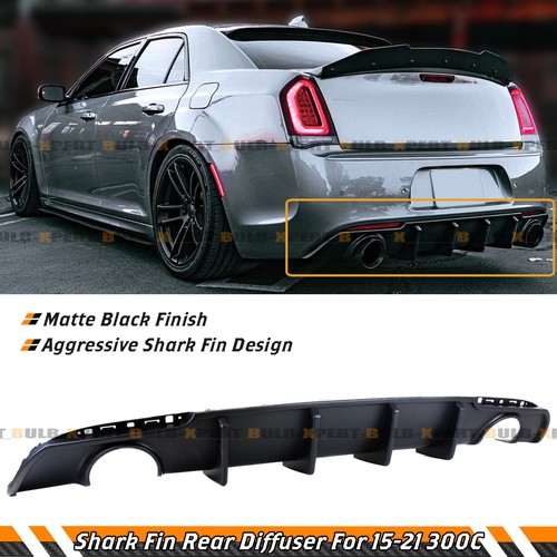For 2015-2023 Chrysler 300 SRT Matt Black Shark Fin Rear Bumper ...