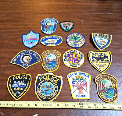 14 Different FLORIDA Cities Police Patches Some Vintage - Shoulder size ...