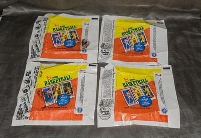 1980-81 Topps Basketball Empty Wrapper Lot of 4 Bird Magic Rookie RC ...