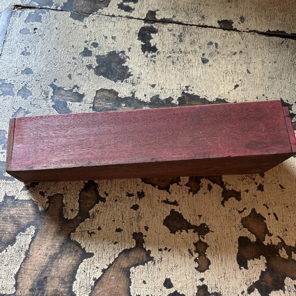 Primitive Slide Top Box. Unusual Shape . NO TOP. Red Paint. LOOK! | eBay