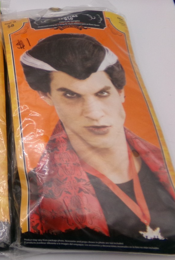 Vintage Count Dracula Vampire Wig Men's and Vampire Hooded Cape Unisex ...