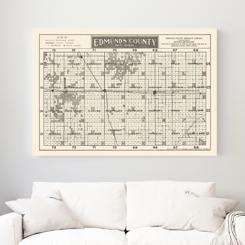 Old Map of Edmunds County, SD 1918 - Vintage South Dakota Ar | eBay