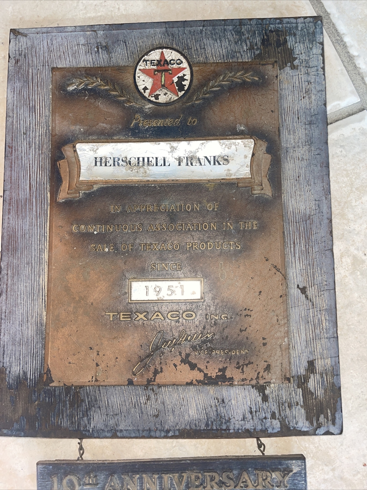 Vintage Texaco Oil 10th Anniversary Dealer Service Station Display ...