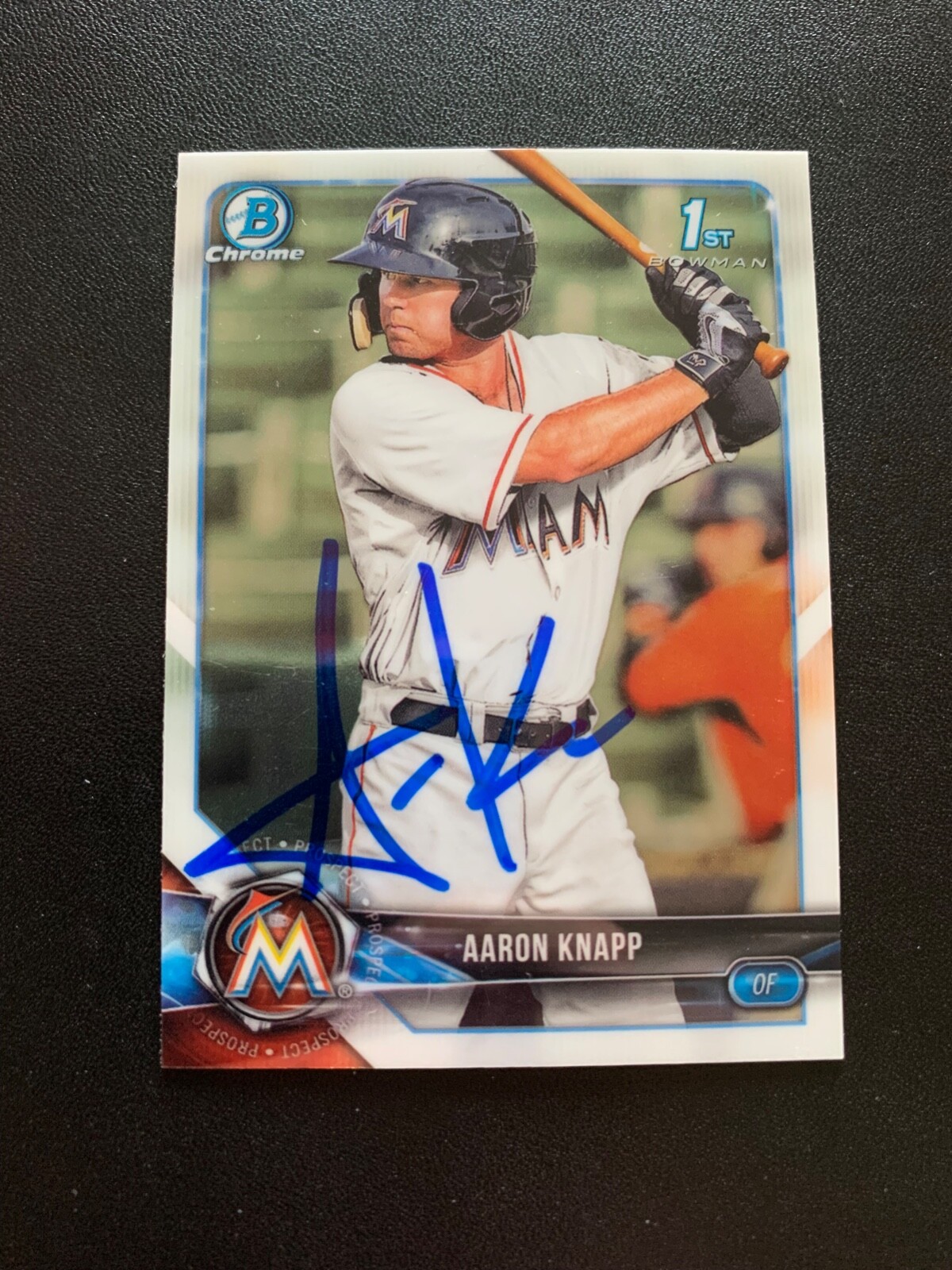 Aaron Knapp Signed 2018 Bowman Chrome Card Miami Marlins Autograph COA ...
